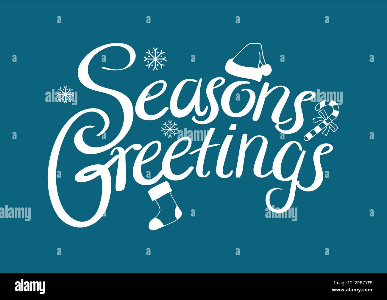 Seasons Greetings text for Christmas theme and background Stock Vector ...