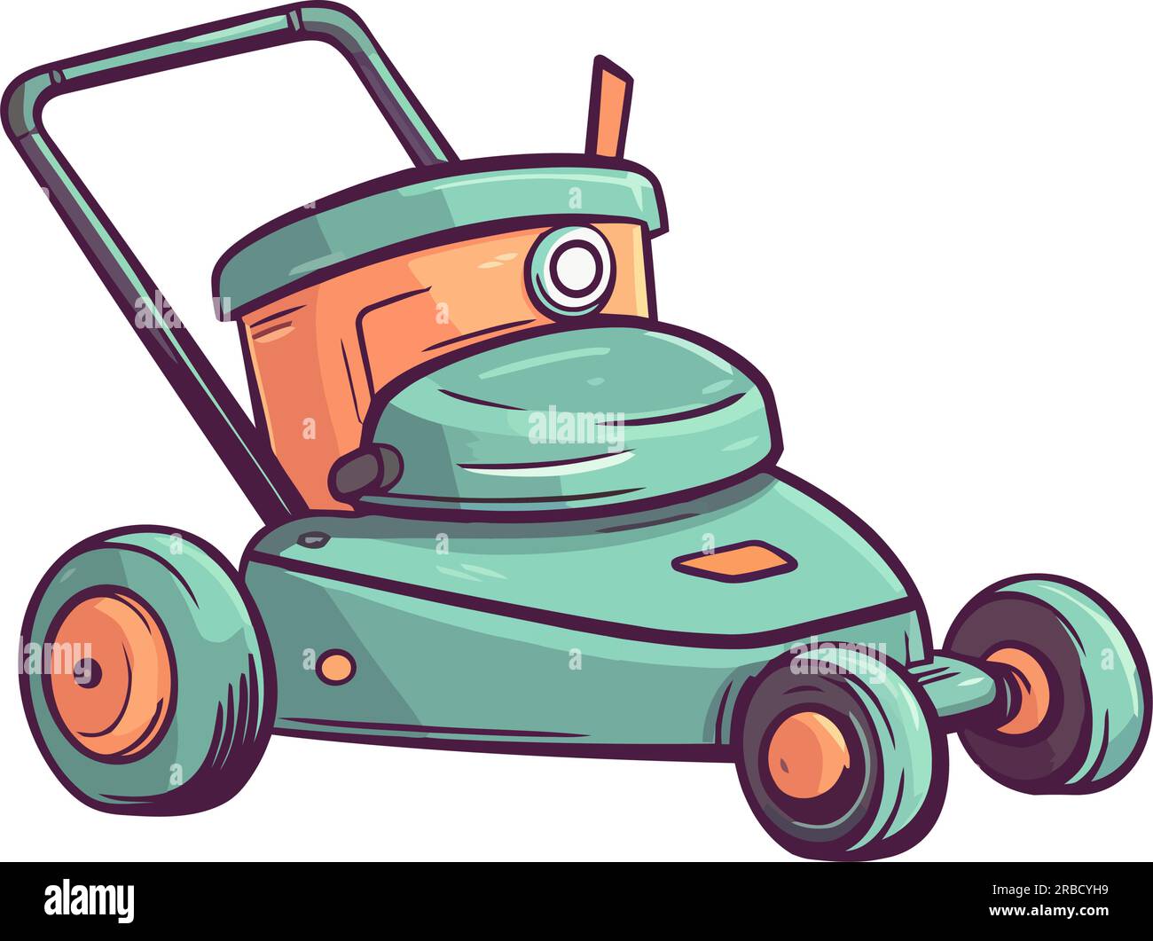 vector gardening equipment lawn mower Stock Vector Image & Art - Alamy
