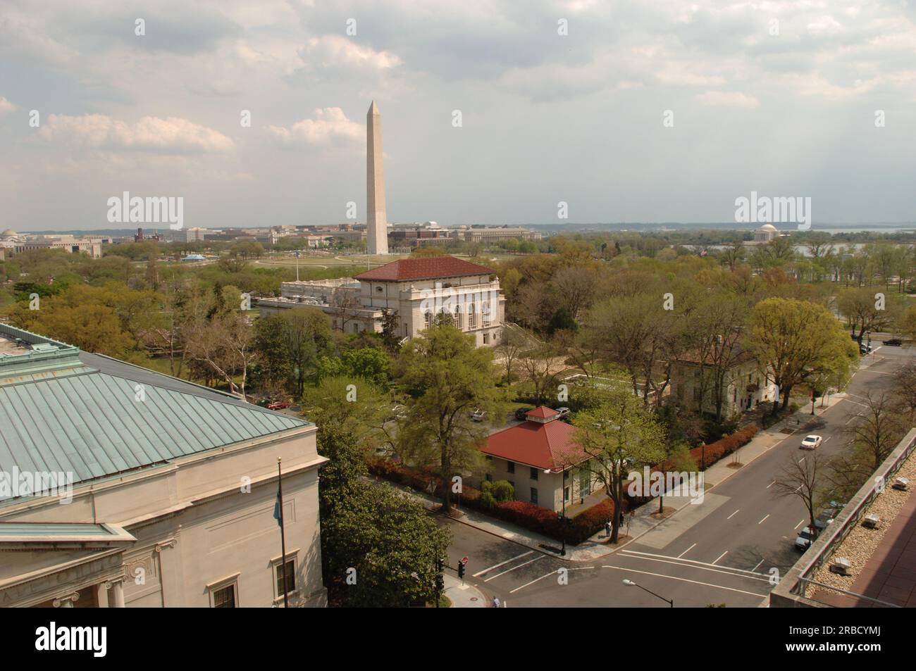 Washington, D.C. buildings, monuments, skyline viewed from the Main ...