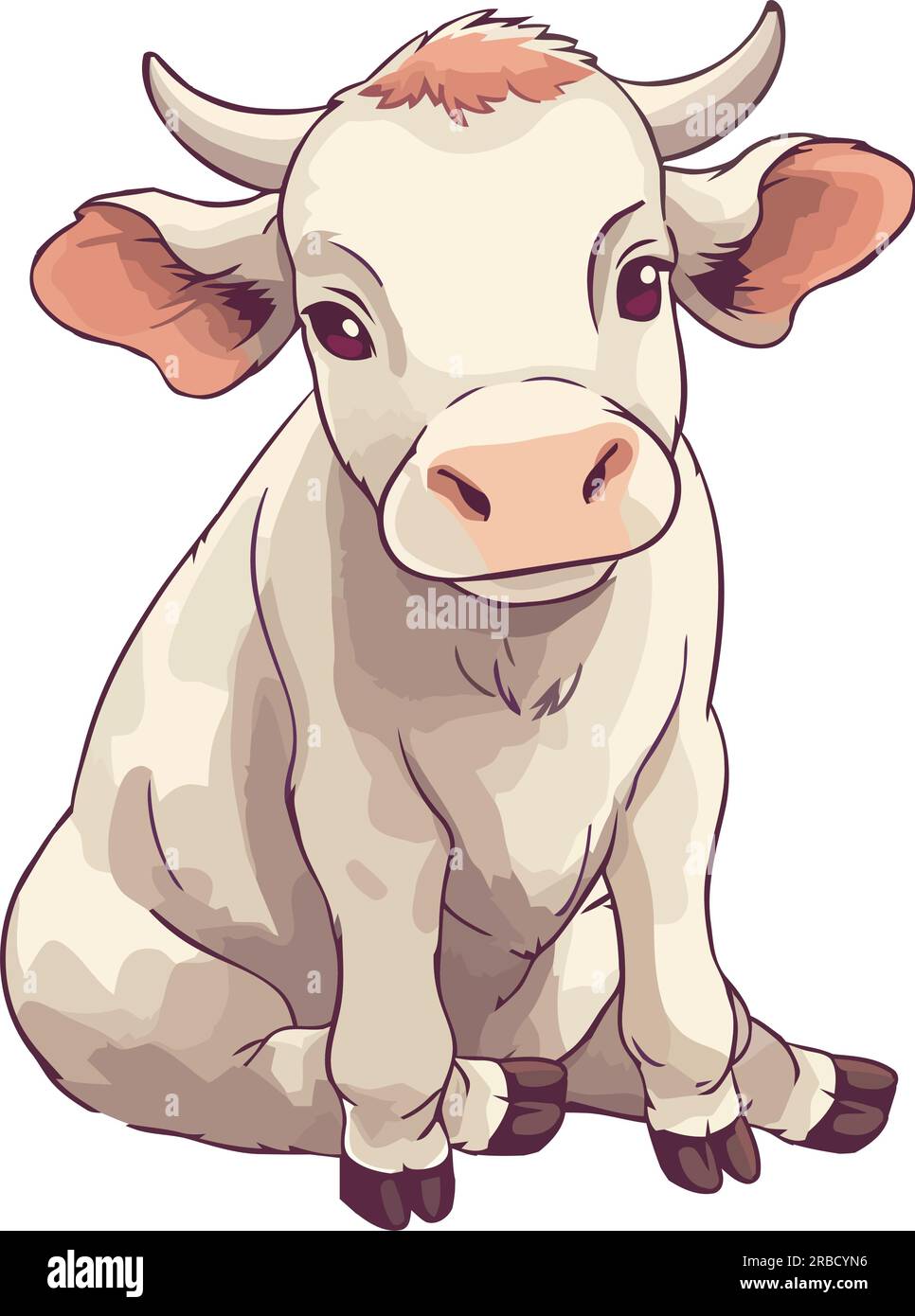 Cute cow mascot cheerful icon Stock Vector Image & Art - Alamy