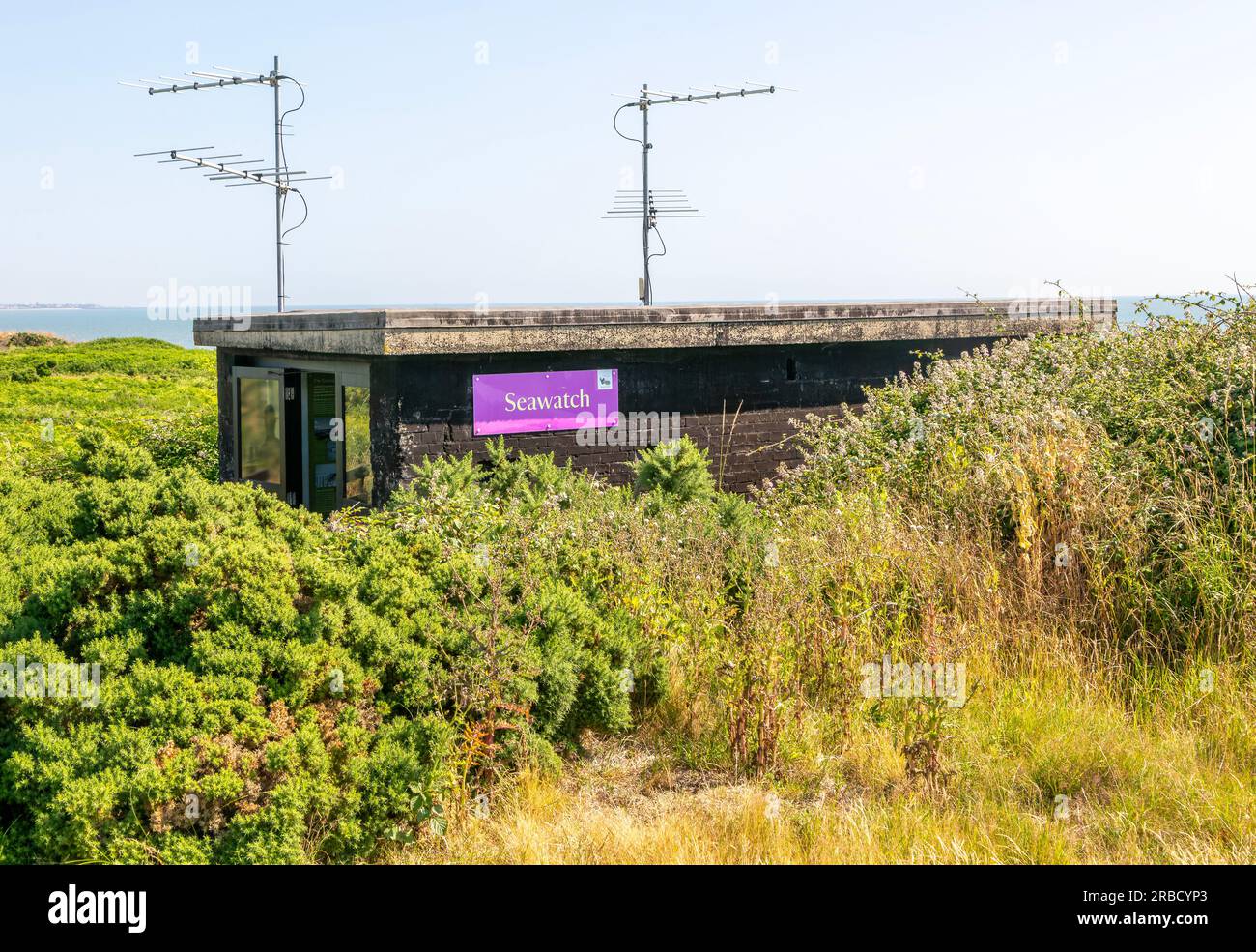 Coastal observation building, Seawatch, Dunwich Heath, Suffolk, England ...