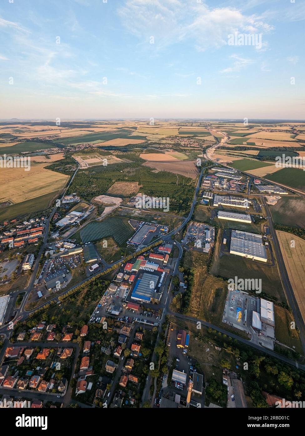 Historical city center of Louny town,aerial panorama cityscape ...