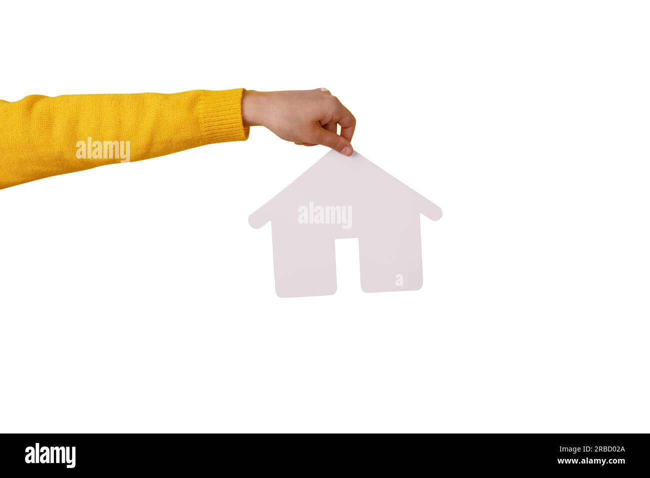 hand holding house isolated on white background, construction concept ...
