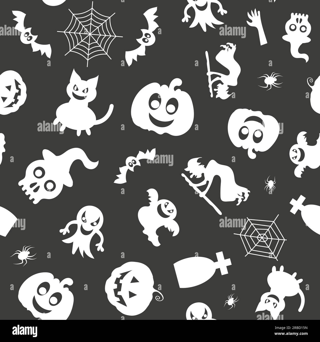 Seamless vector pattern for Halloween design. Halloween symbols ...