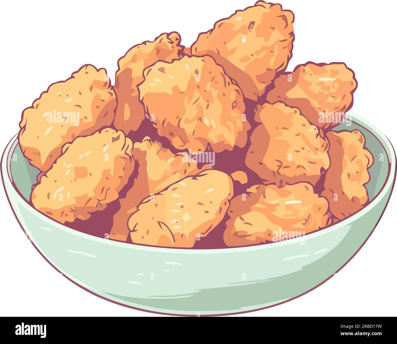 Fried chicken in bowl Stock Vector Images - Alamy