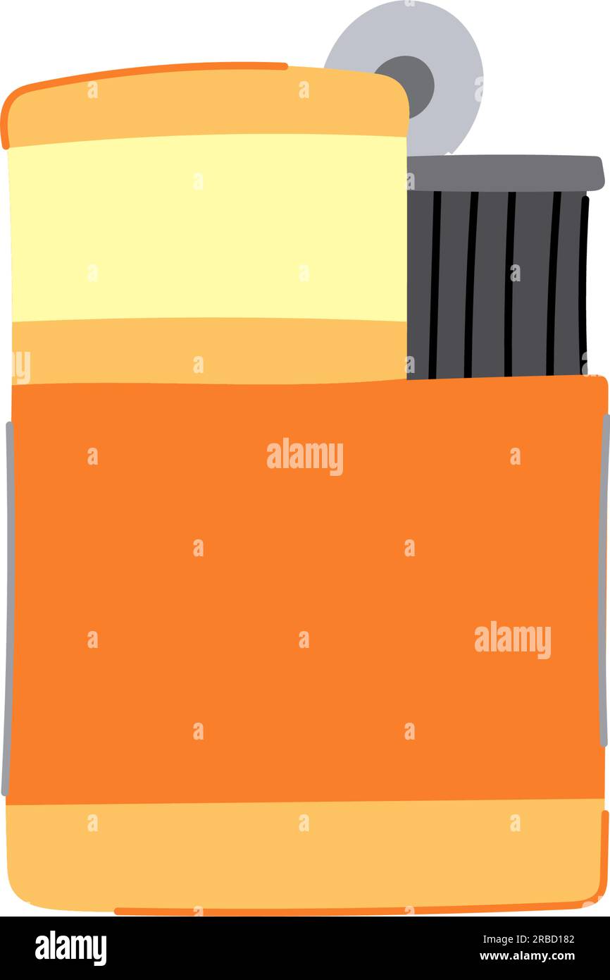 plastic lighter fire cartoon vector illustration Stock Vector Image ...