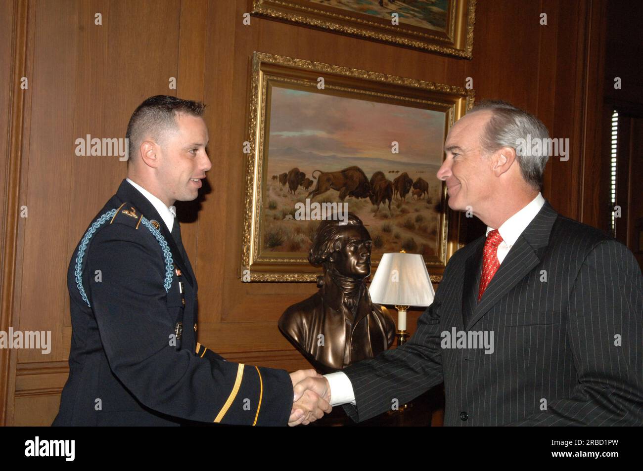 Secretary Dirk Kempthorne meeting at Main Interior with Marine Corps ...