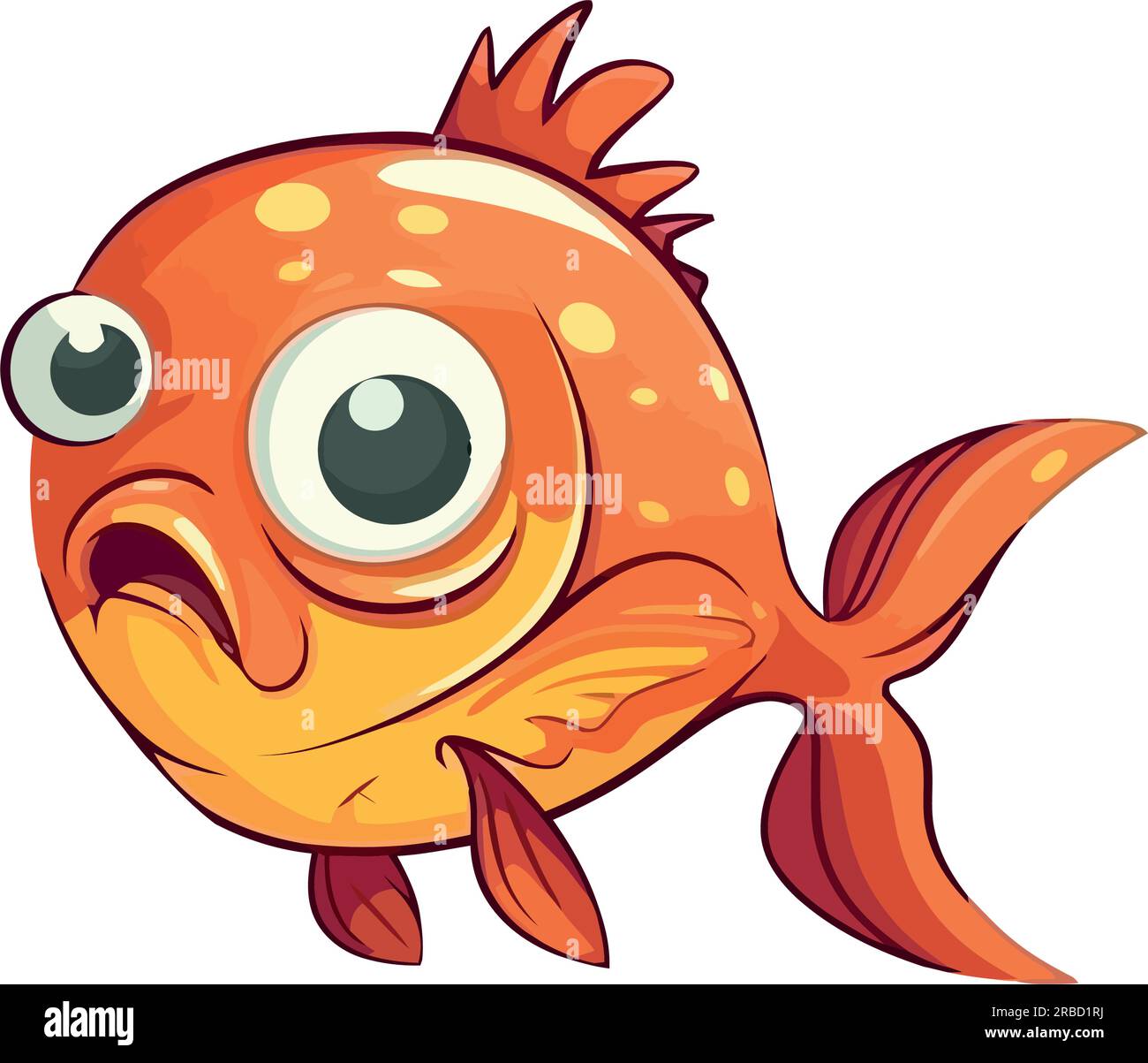 Cute cartoon fish funny animal icon Stock Vector Image & Art - Alamy