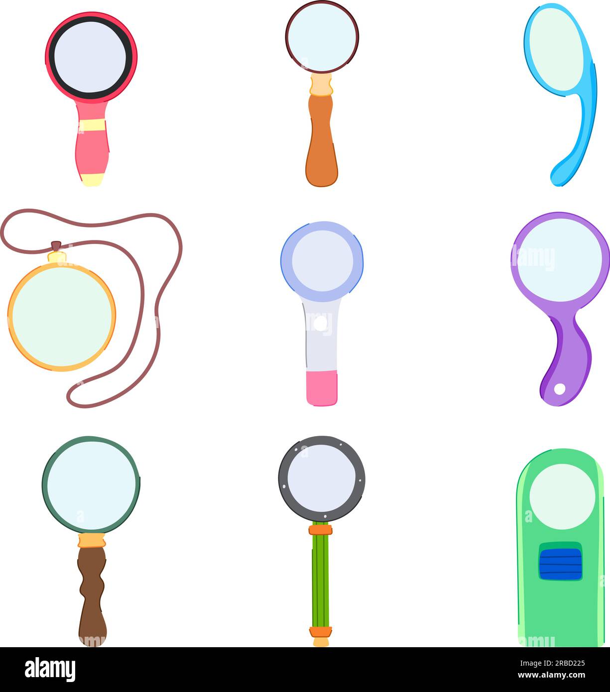 magnifying glass set cartoon vector illustration Stock Vector Image ...