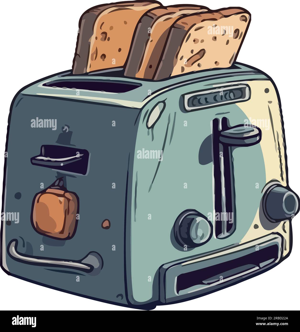 Toasted bread, freshness and healthy eating Stock Vector Image & Art ...