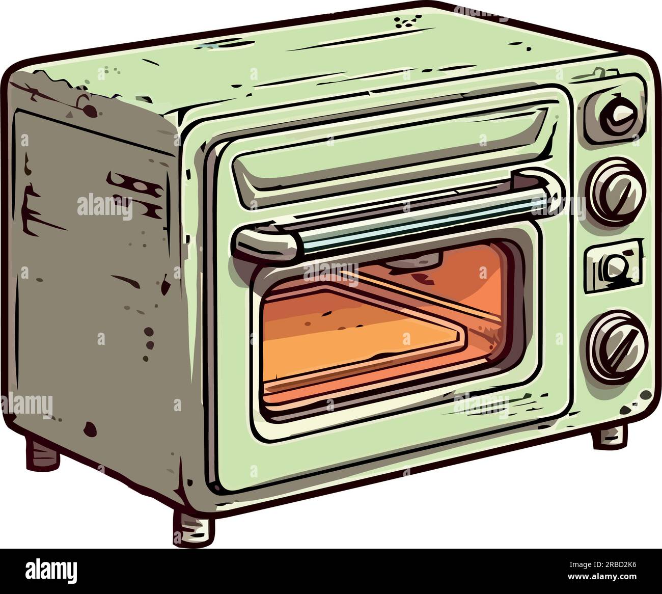 old microwave domestic kitchen Stock Vector Image & Art - Alamy