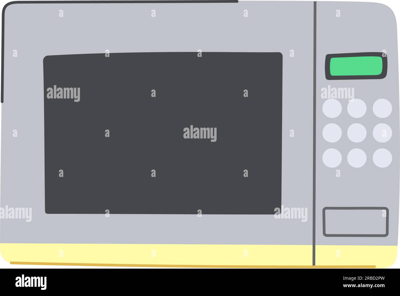 food microwave oven cartoon vector illustration Stock Vector Image ...