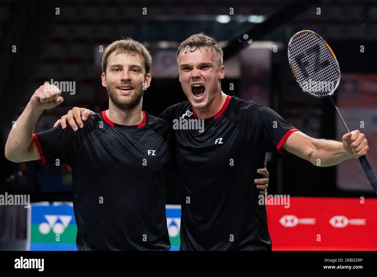 Calgary, Canada. 8th July, 2023. Rasmus Kjaer (L)/Frederik Sogaard of ...