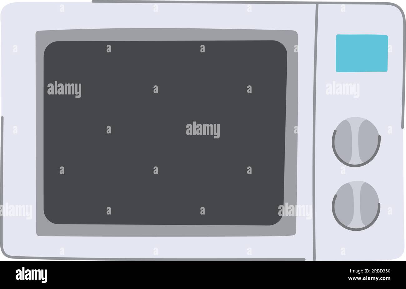 button microwave oven cartoon vector illustration Stock Vector Image ...