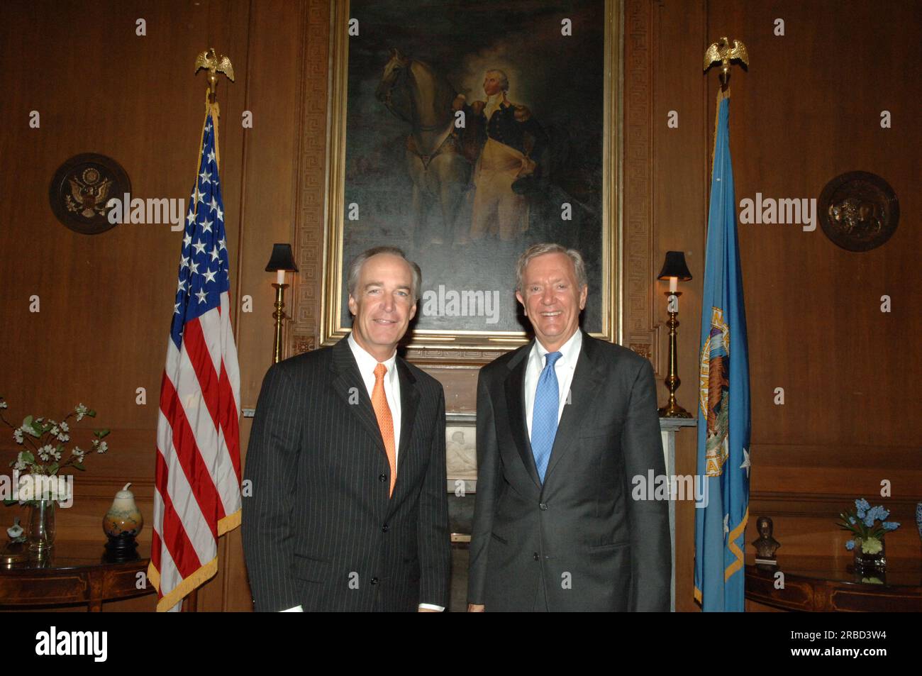 Secretary Dirk Kempthorne receiving visit at Main Interior from former ...