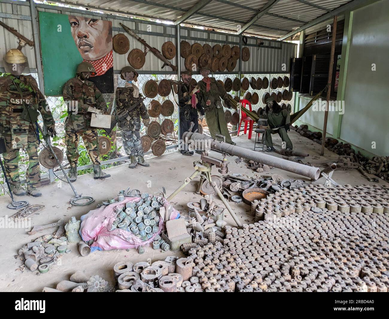 unexploded land mines and cluster bombs remains picked up all around ...