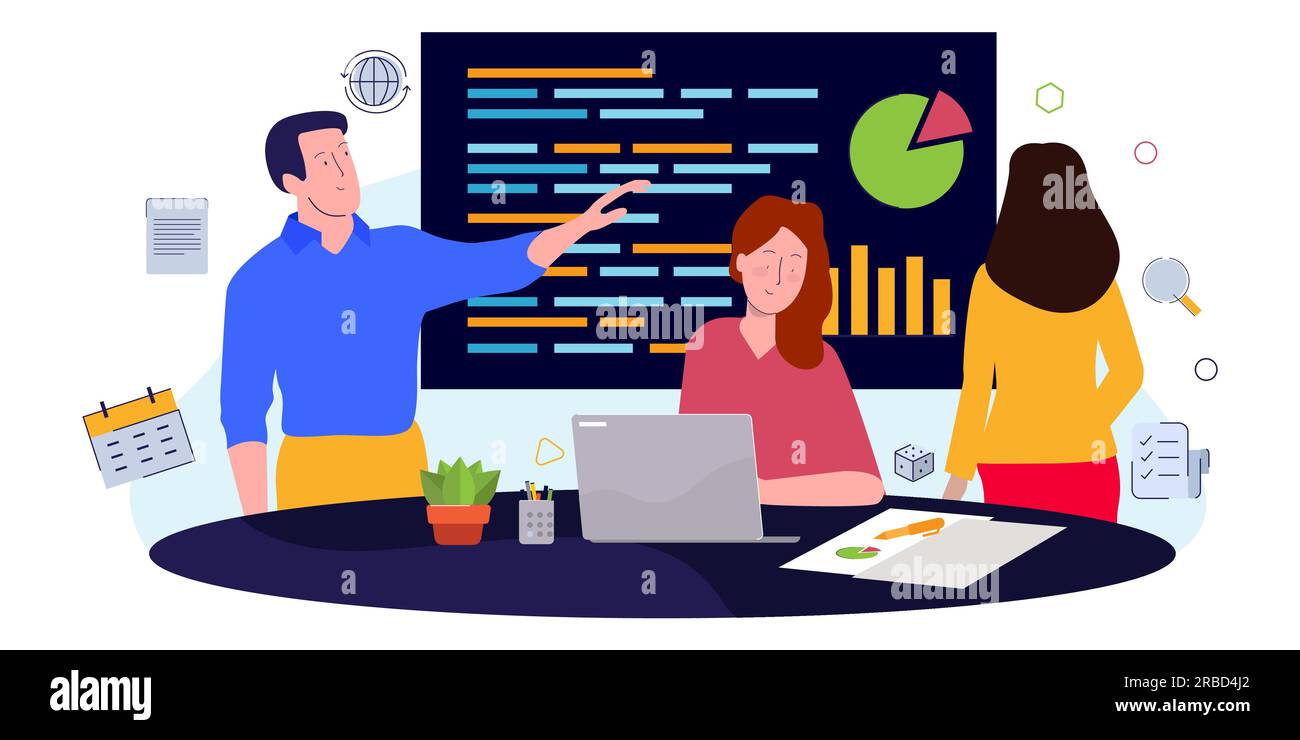 analysis business management data infographic chart coding performance ...