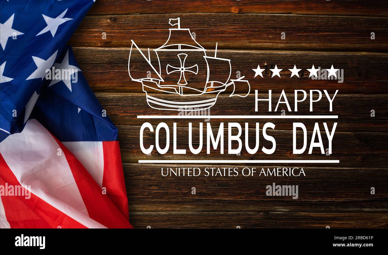 happy columbus day banner design template. illustration for greeting ...