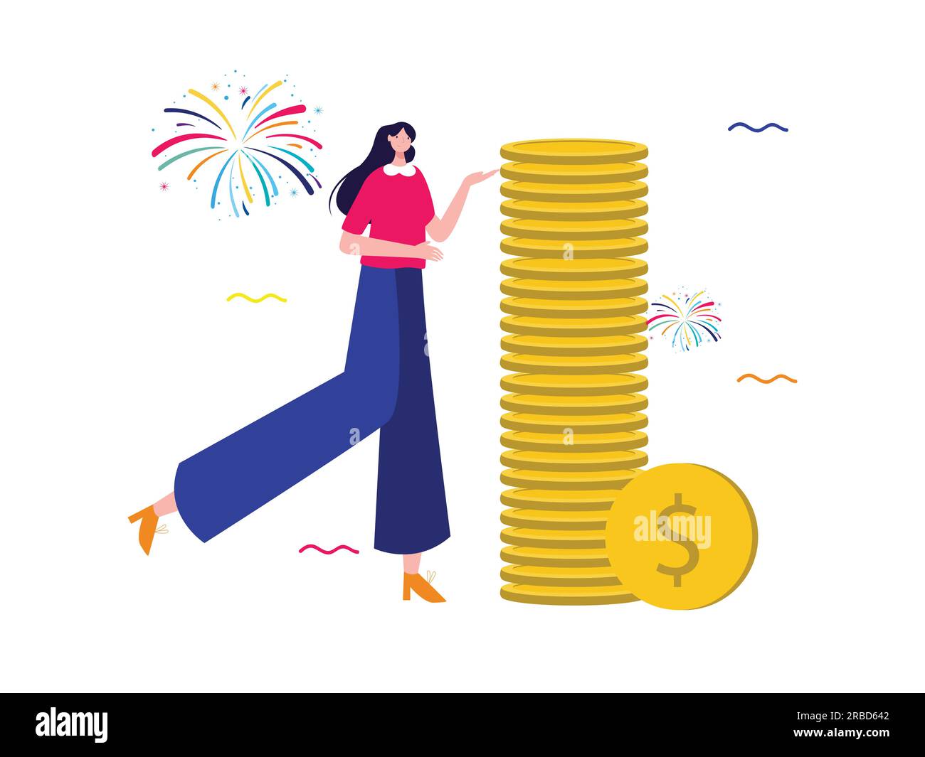 Woman dollar circle Stock Vector Images - Alamy