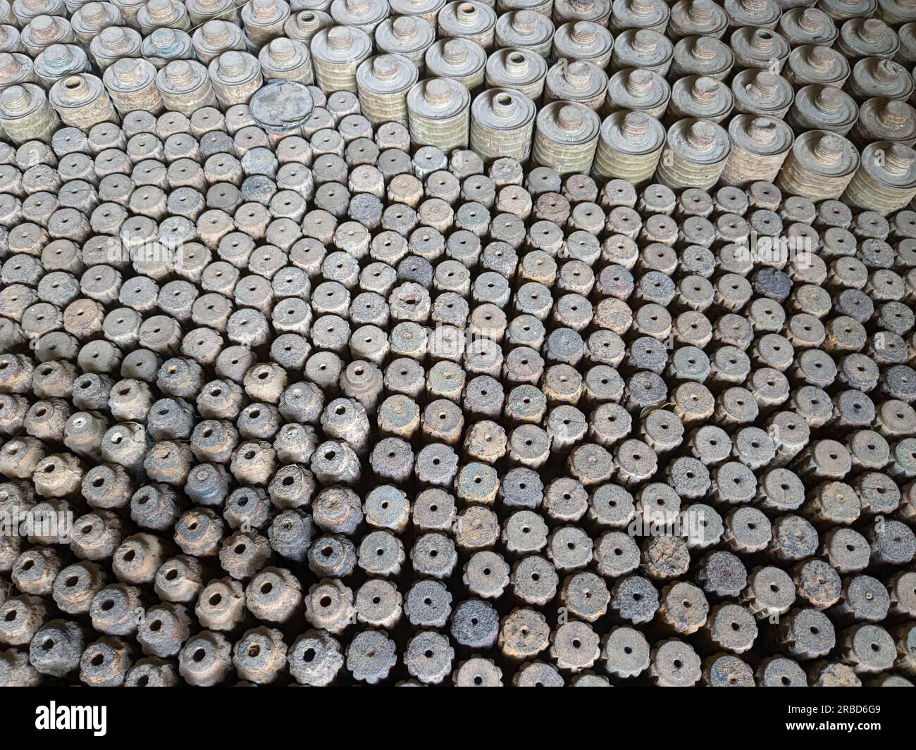 unexploded land mines and cluster bombs remains picked up all around ...