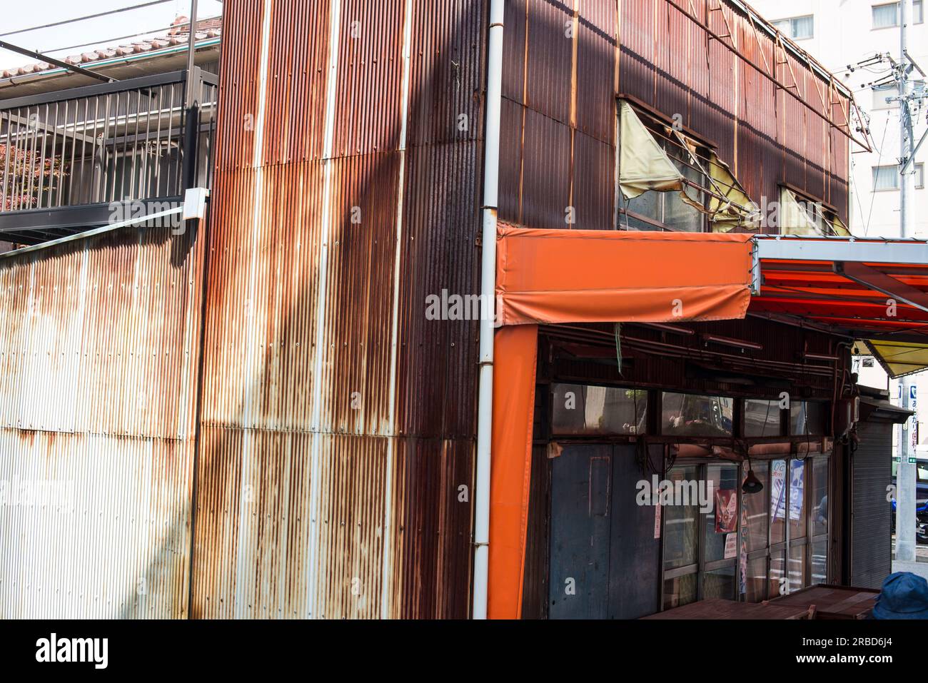 Rusty sheet-iron building, Nagoya, Japan Stock Photo - Alamy