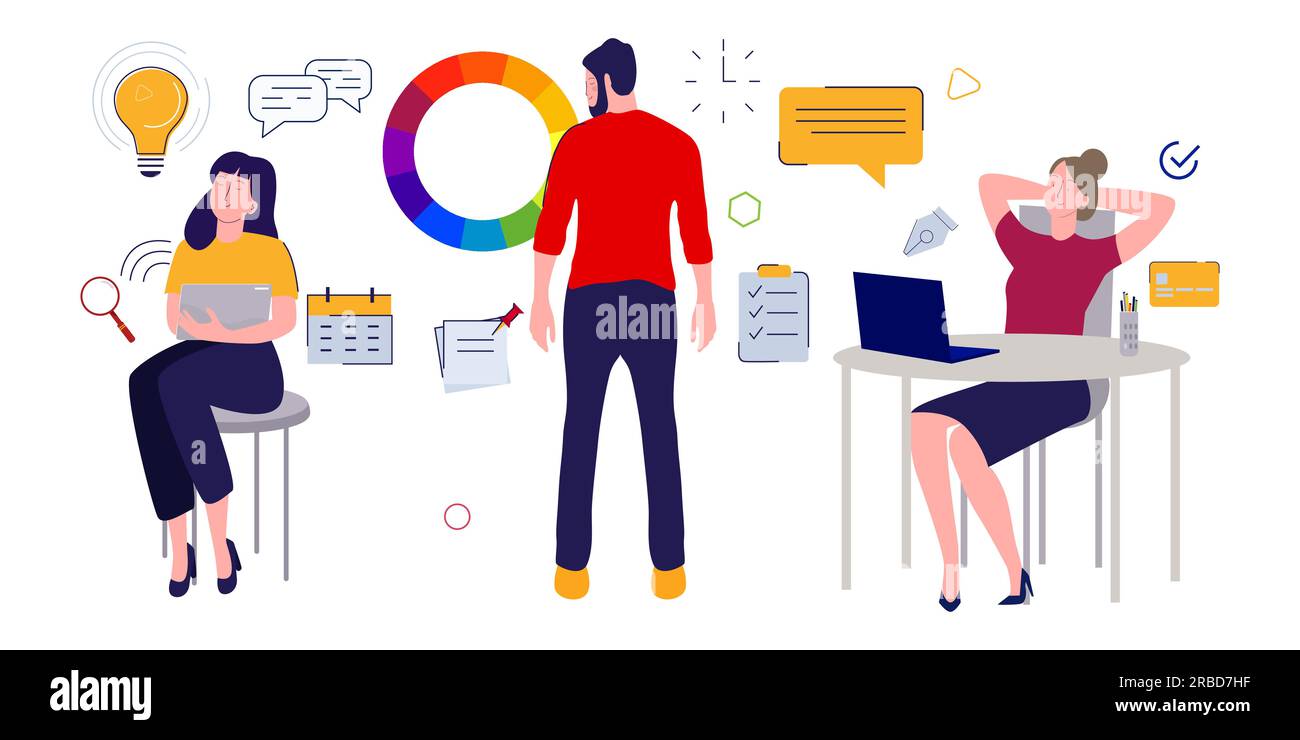 design process workspace creative teamwork professional job coloring ...