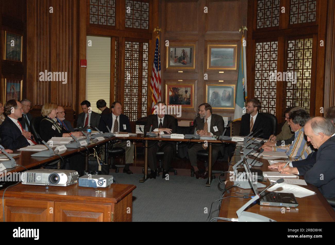 Secretary Dirk Kempthorne meeting at Main Interior with members of the ...