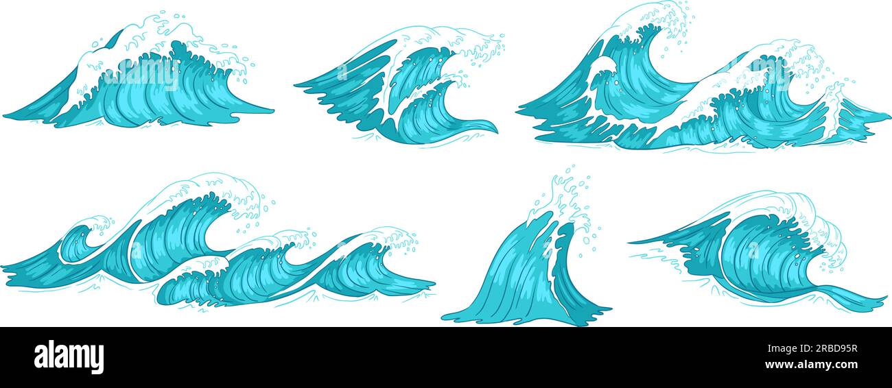 Tidal wave drawing Stock Vector Images - Alamy