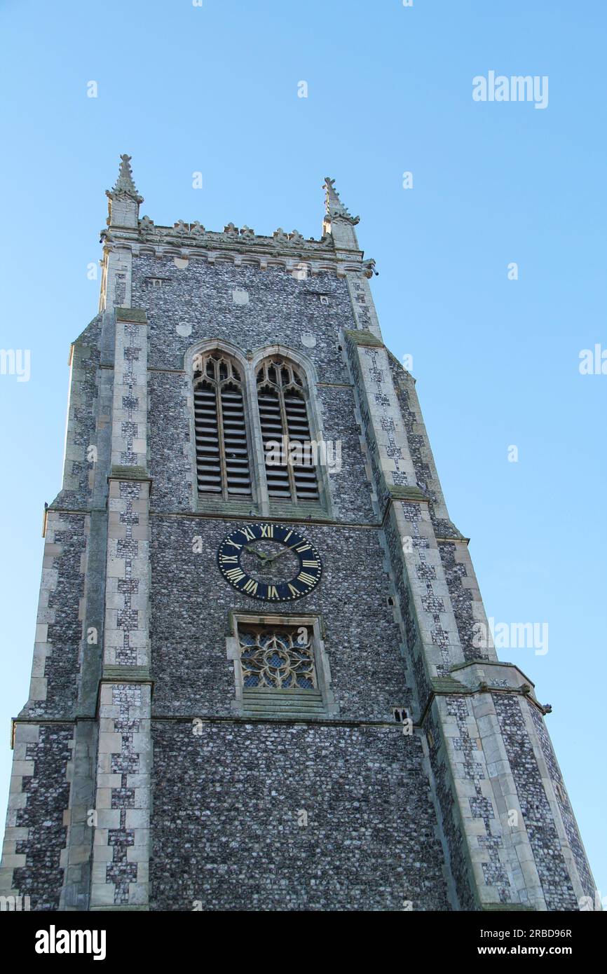 The Stone Tower of a Classic English Church Stock Photo - Alamy