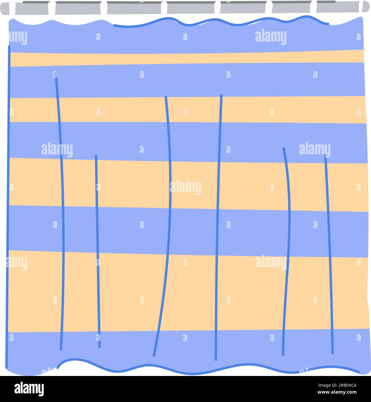 bath shower curtain cartoon vector illustration Stock Vector Image ...