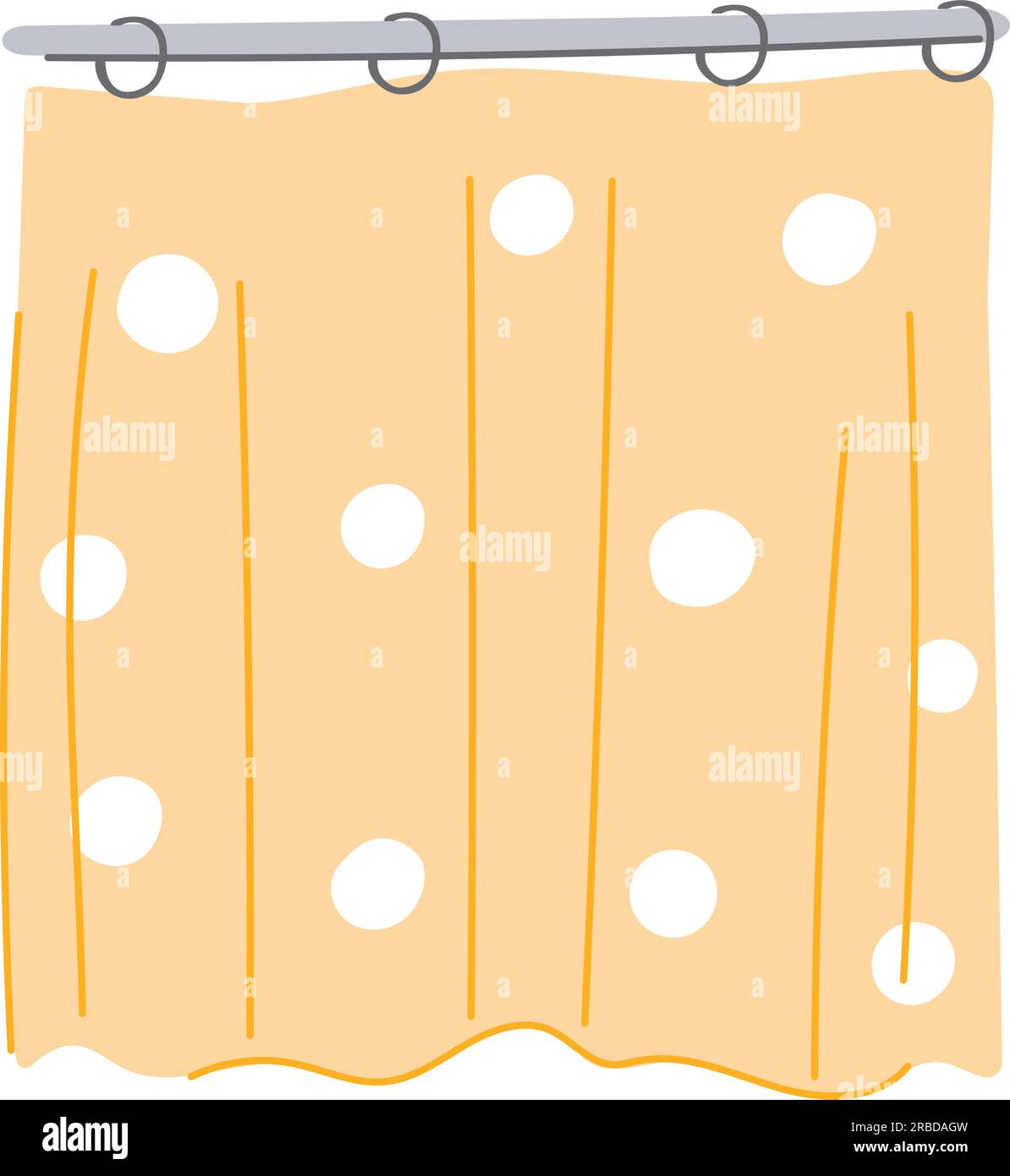 Clean Shower Curtain Cartoon Vector Illustration Stock Vector Image