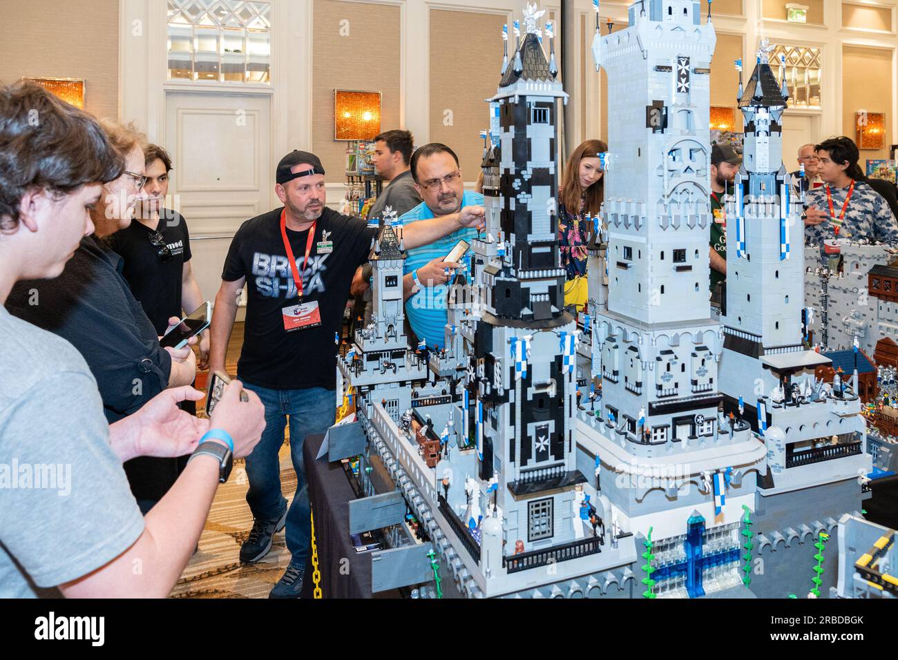 Houston, USA. 8th July, 2023. People look at a castle model built with ...