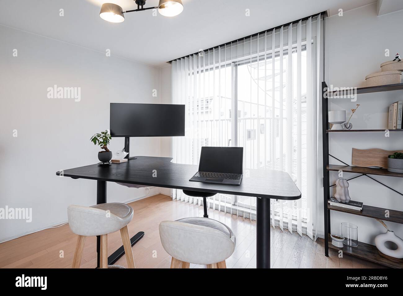 Work room at home with modern style design Stock Photo - Alamy