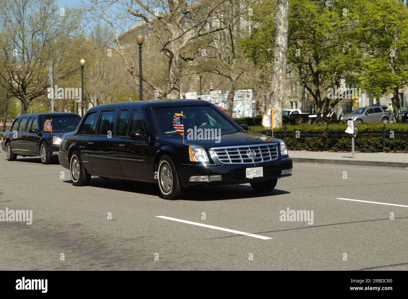 Car carrying Pope Benedict XVI during Papal visit to Washington, D.C ...