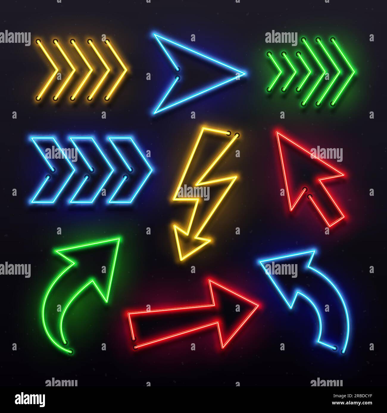 Illuminated directional signs Stock Vector Images - Alamy