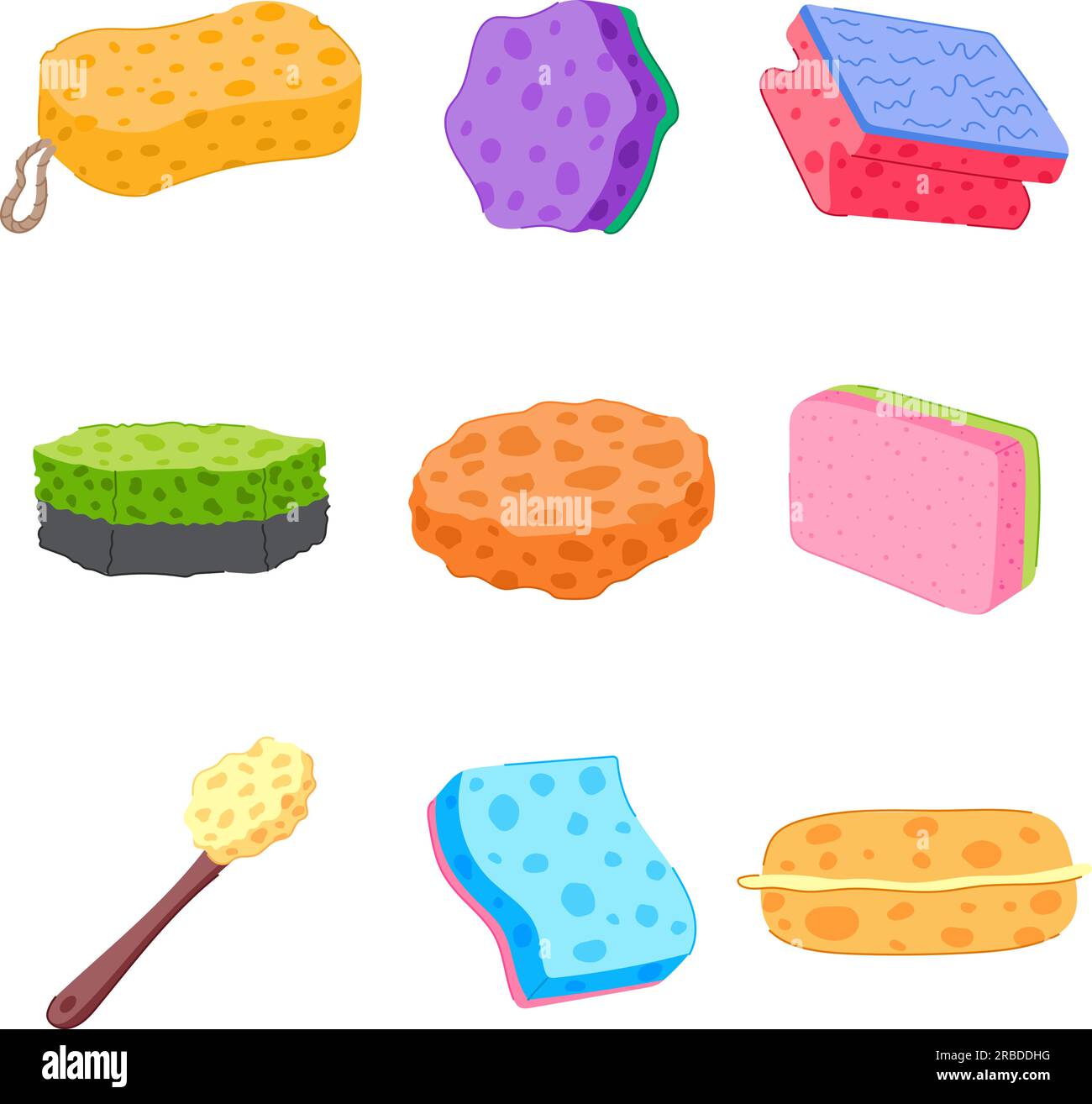 sponge hygiene set cartoon vector illustration Stock Vector Image & Art ...