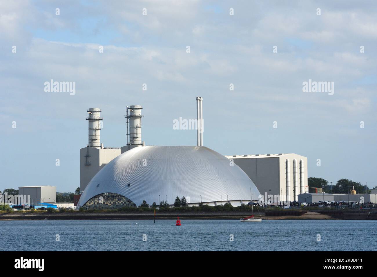Giant silver dome near Southampton is a waste management plant Stock ...