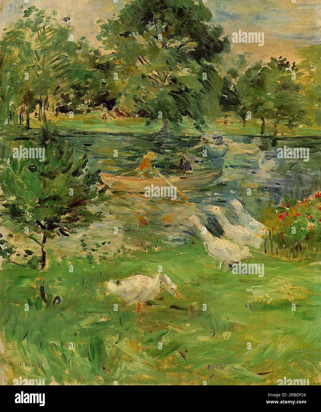 Girl in a Boat, with Geese 1889 by Berthe Morisot Stock Photo - Alamy