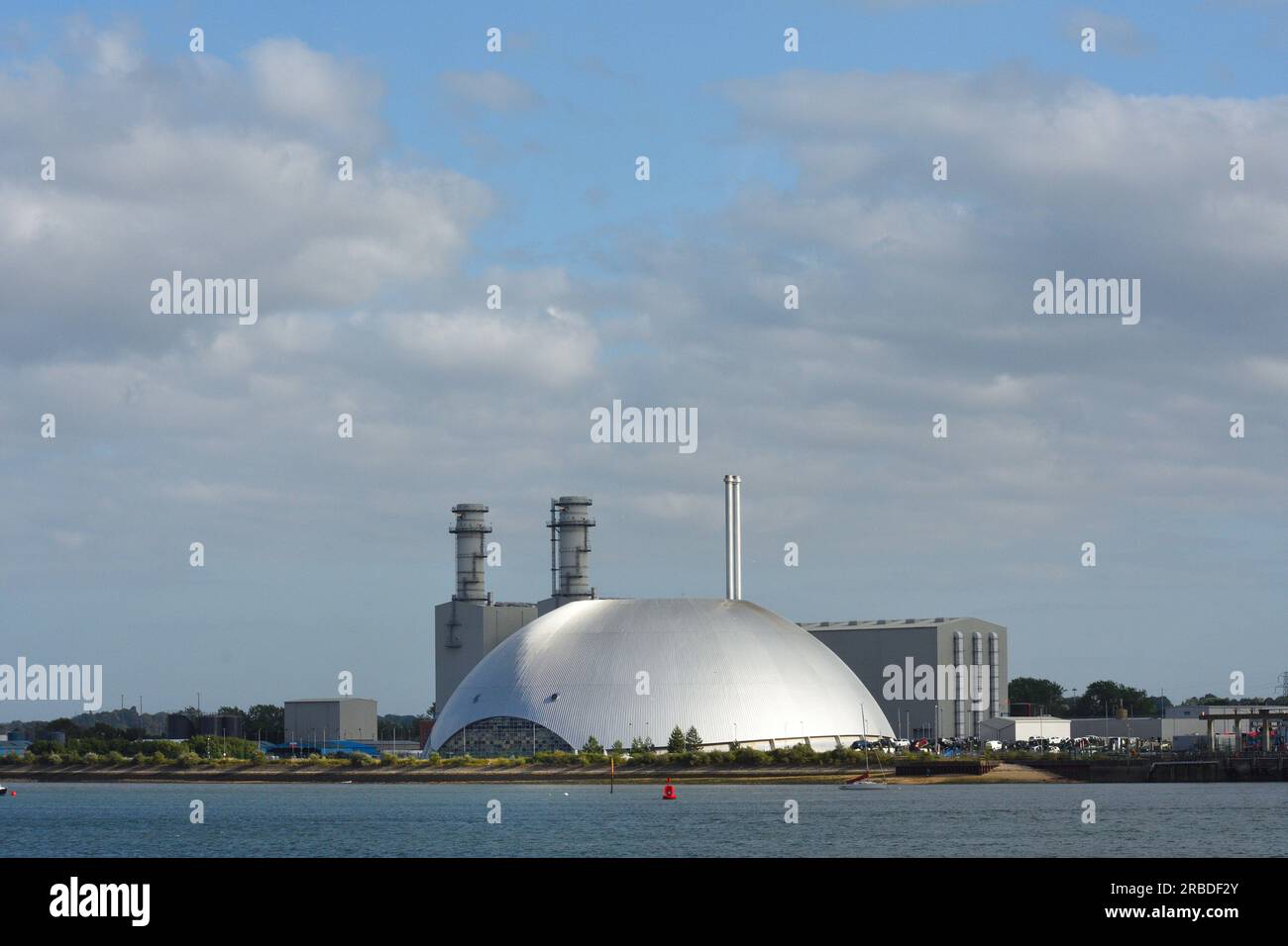 Giant silver dome near Southampton is a waste management plant Stock ...