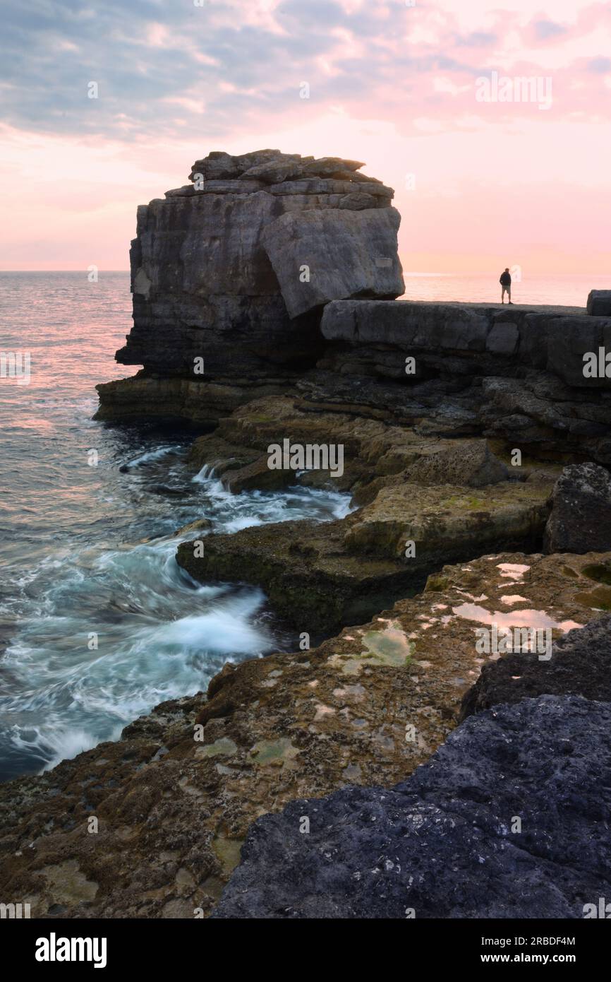 The Pulpit Rock is a coastal feature at Portland Bill, on the Isle of ...