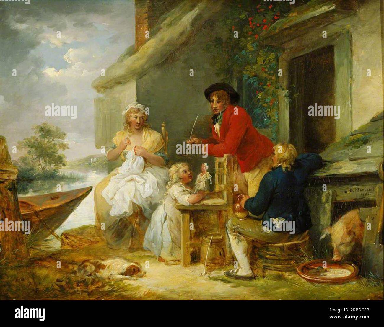 The Cottage Door 1790 by George Morland Stock Photo - Alamy