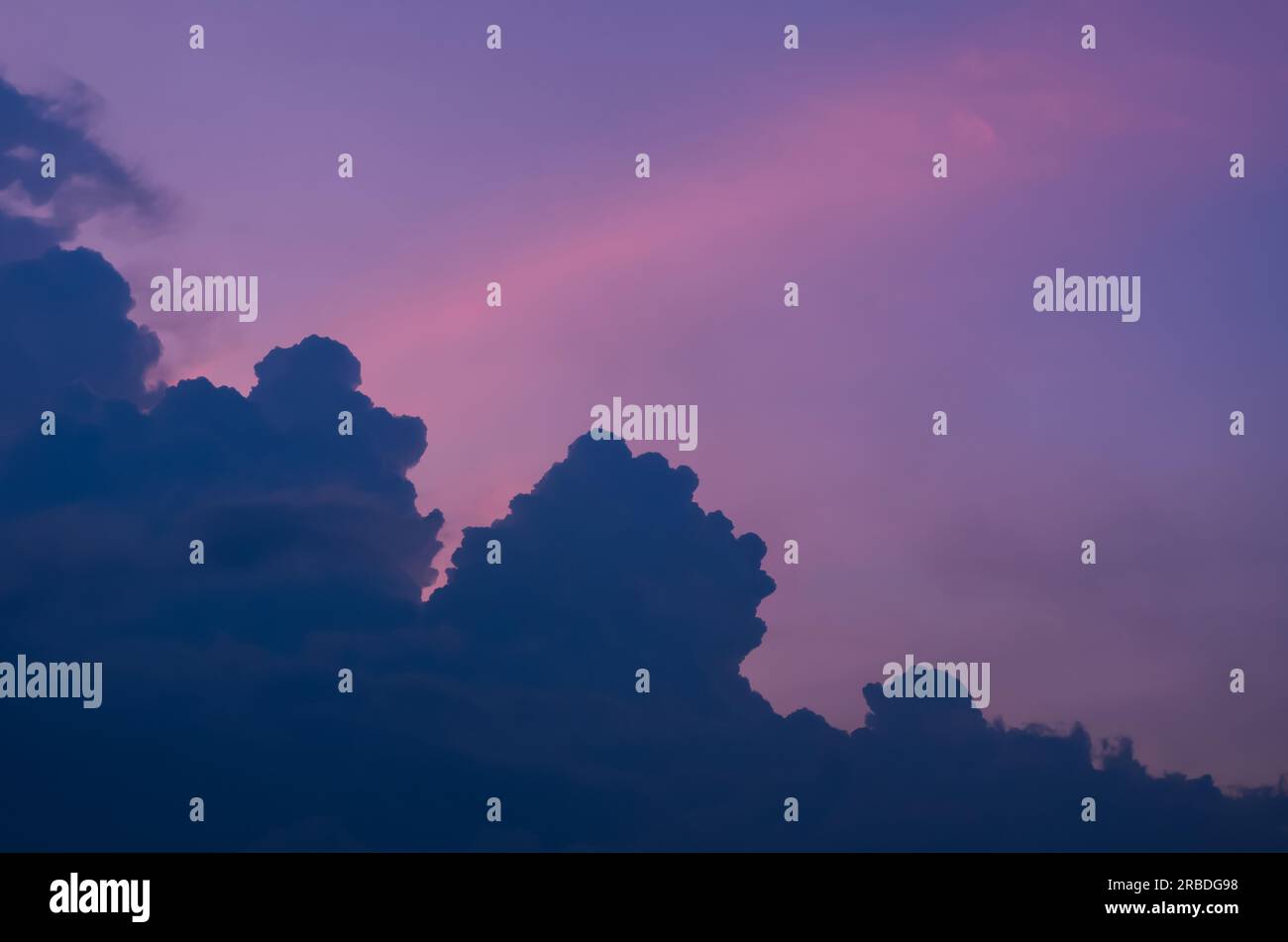 Blurred focus of dark cloud before rain with colorful sky in monsoon ...