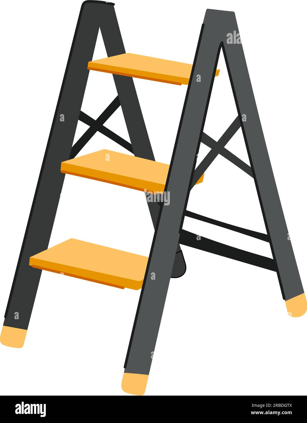 work step ladder cartoon vector illustration Stock Vector Image & Art ...