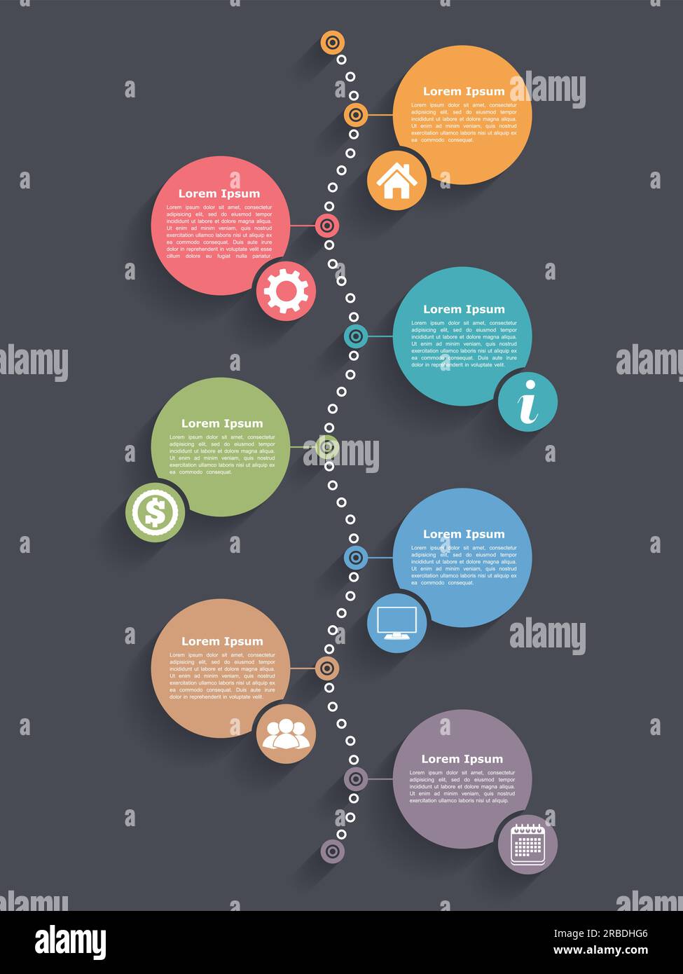 Timeline infographics design template, workflow, diagram layout, dark background, vector eps10 ...