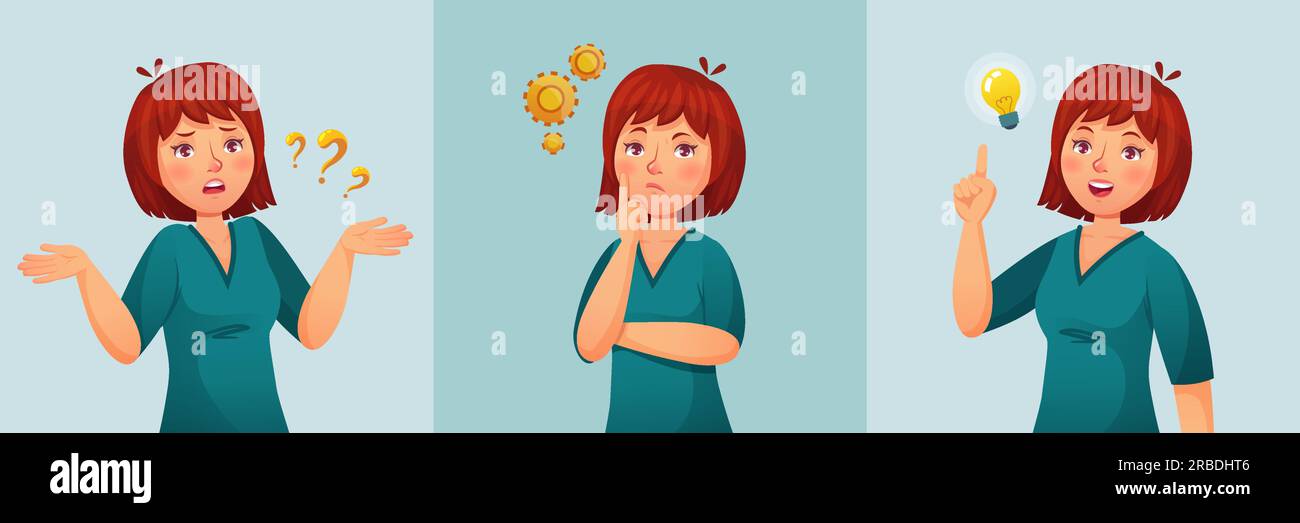 Cartoon question mark thought bubble hi-res stock photography and ...