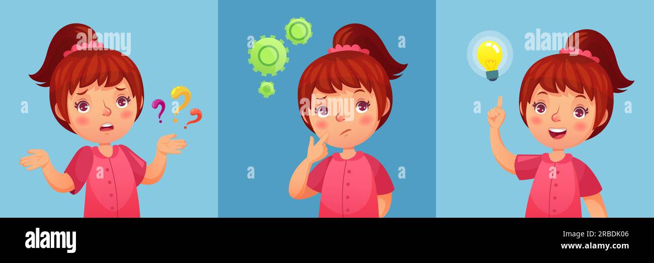 Cartoon worried girl Stock Vector Images - Alamy