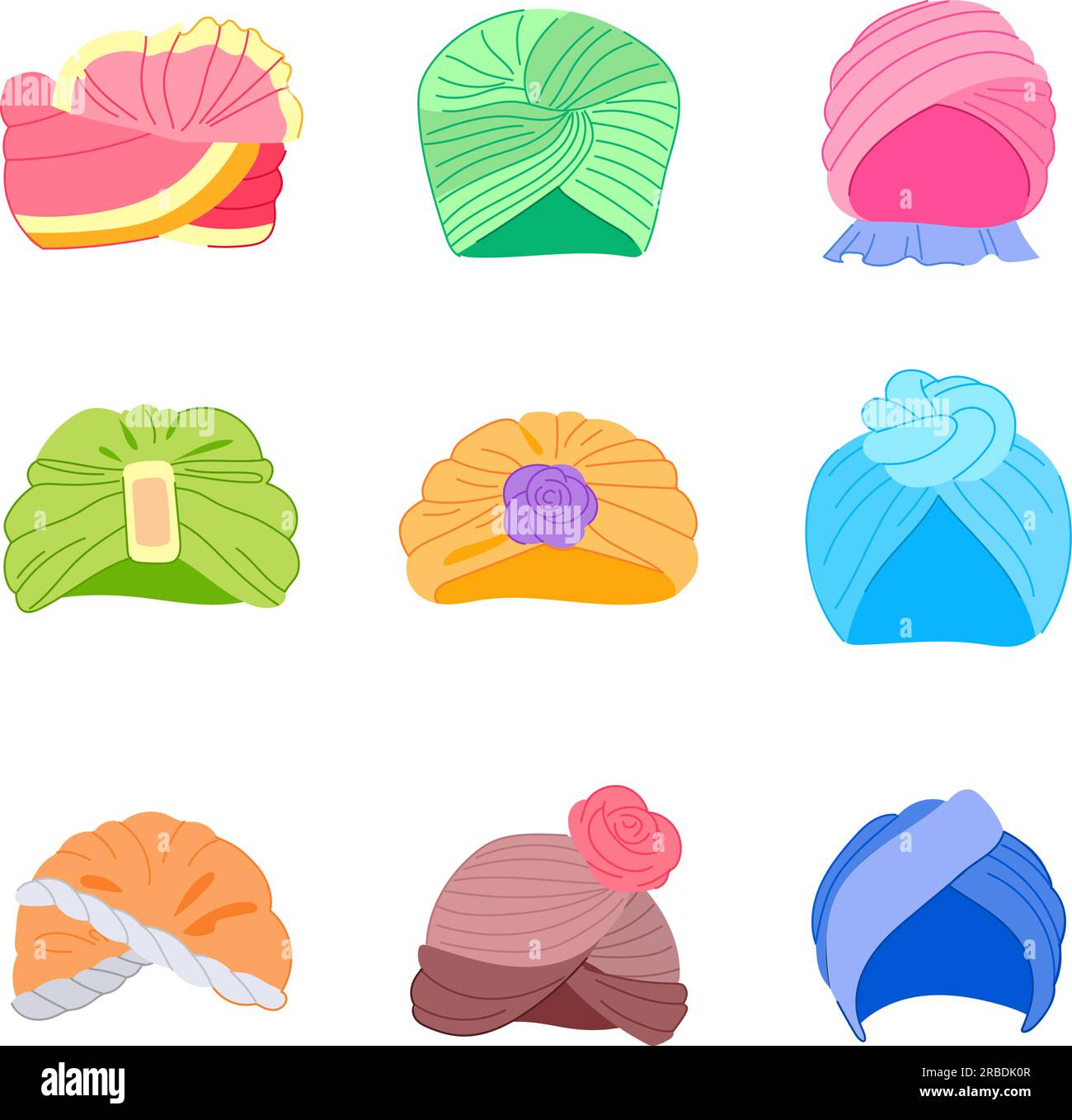 turban indian set cartoon vector illustration Stock Vector Image & Art ...