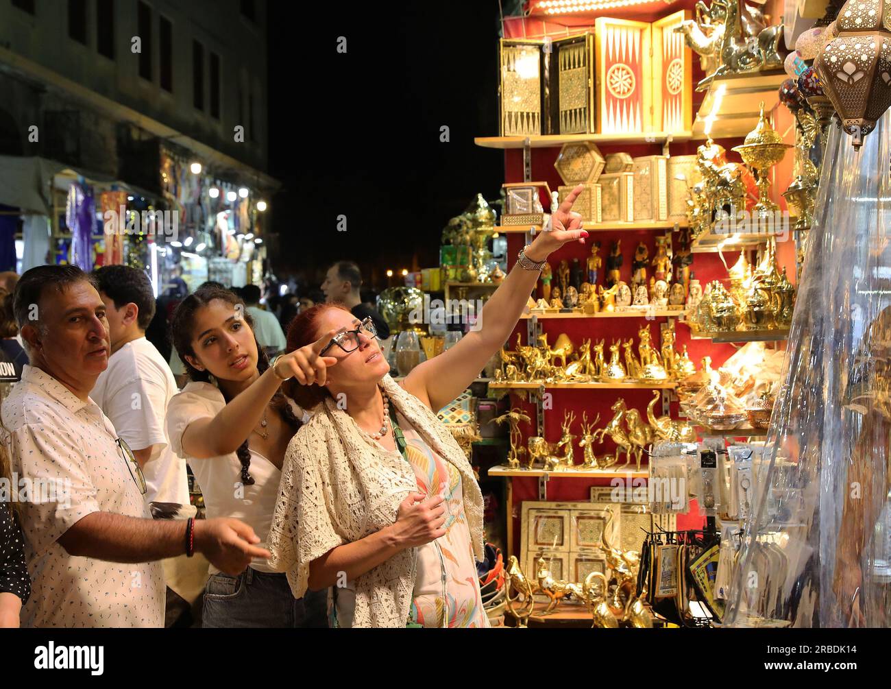 Cairo, Egypt. 8th July, 2023. People visit the Khan el-Khalili market ...