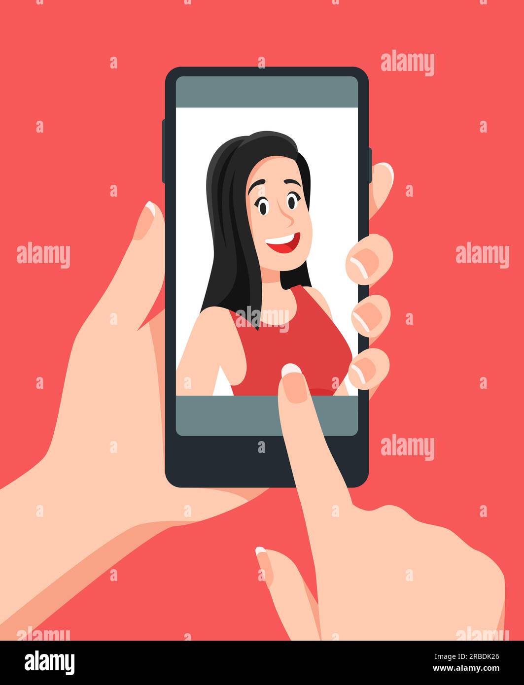 Beautiful Girl Taking Selfie Stock Vector Images Alamy