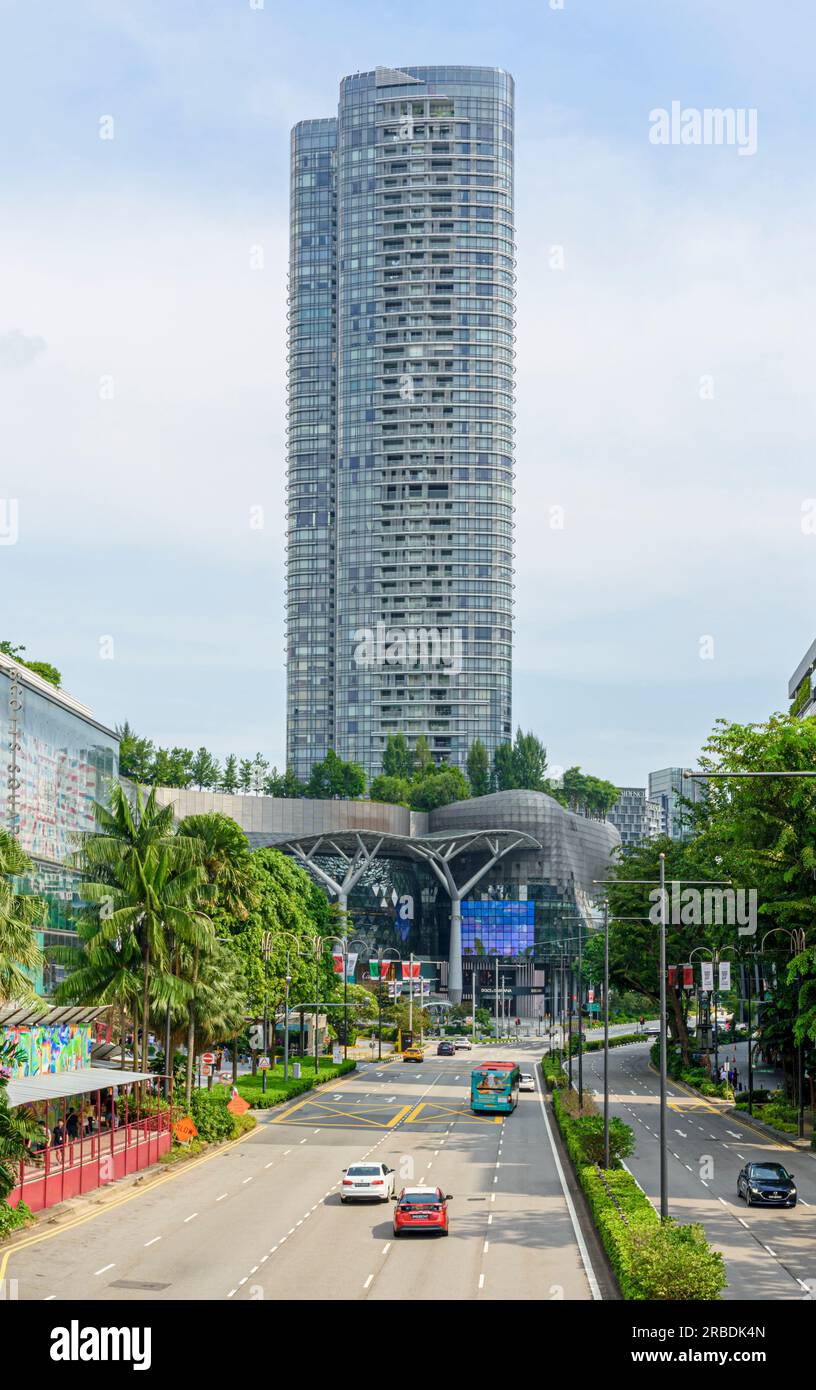 The ION Orchard and towers of The Orchard Residences, viewed from Scotts Rd, Singapore Stock ...